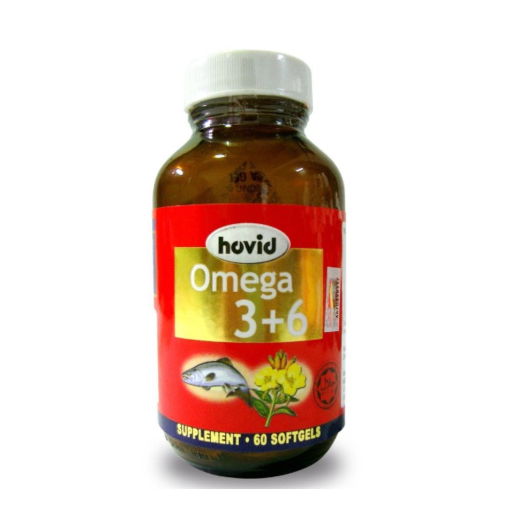 Hovid Omega 3+6 Capsules 60s – Heart, Skin & Brain Essential Fatty ...